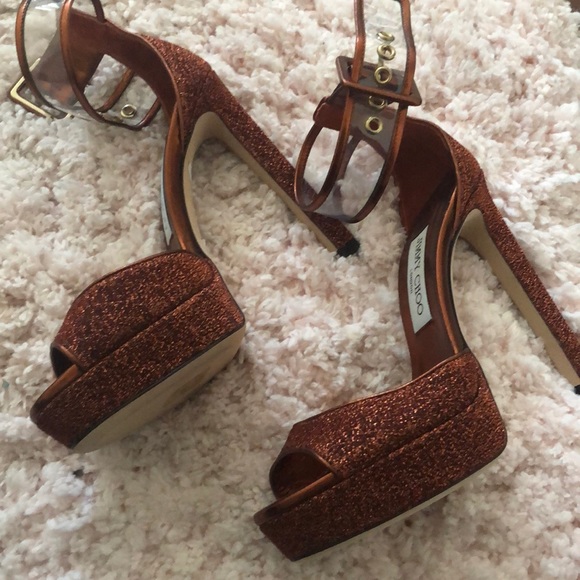 Jimmy Choo | Shoes | Rust Colored Ankle Strap Open Toe Choo Heels ...